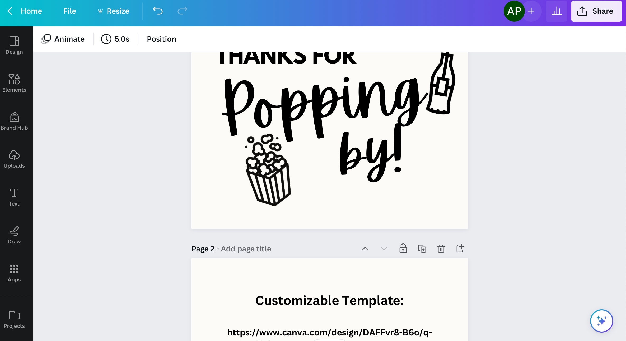 Thanks for Popping by Party Favor Printable - Etsy