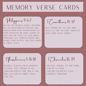 Gratitude Bible Verse Cards-printable PDF Minimalist, Pretty in Pink ...