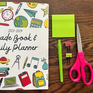 Teacher Planner and Gradebook With Coloring Book Details (physical ...