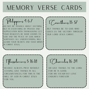 Gratitude Bible Verse Cards-printable PDF Minimalist, Green, Simple ...