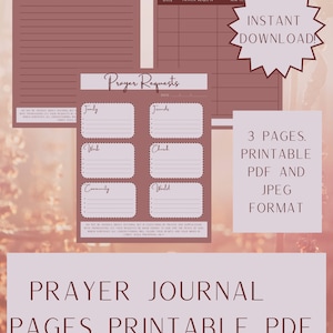 Printable Prayer Journal Pages, Instant Download, Blush Pink Theme - Etsy