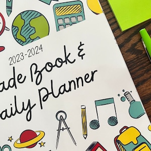 Teacher Planner and Gradebook With Coloring Book Details (physical ...