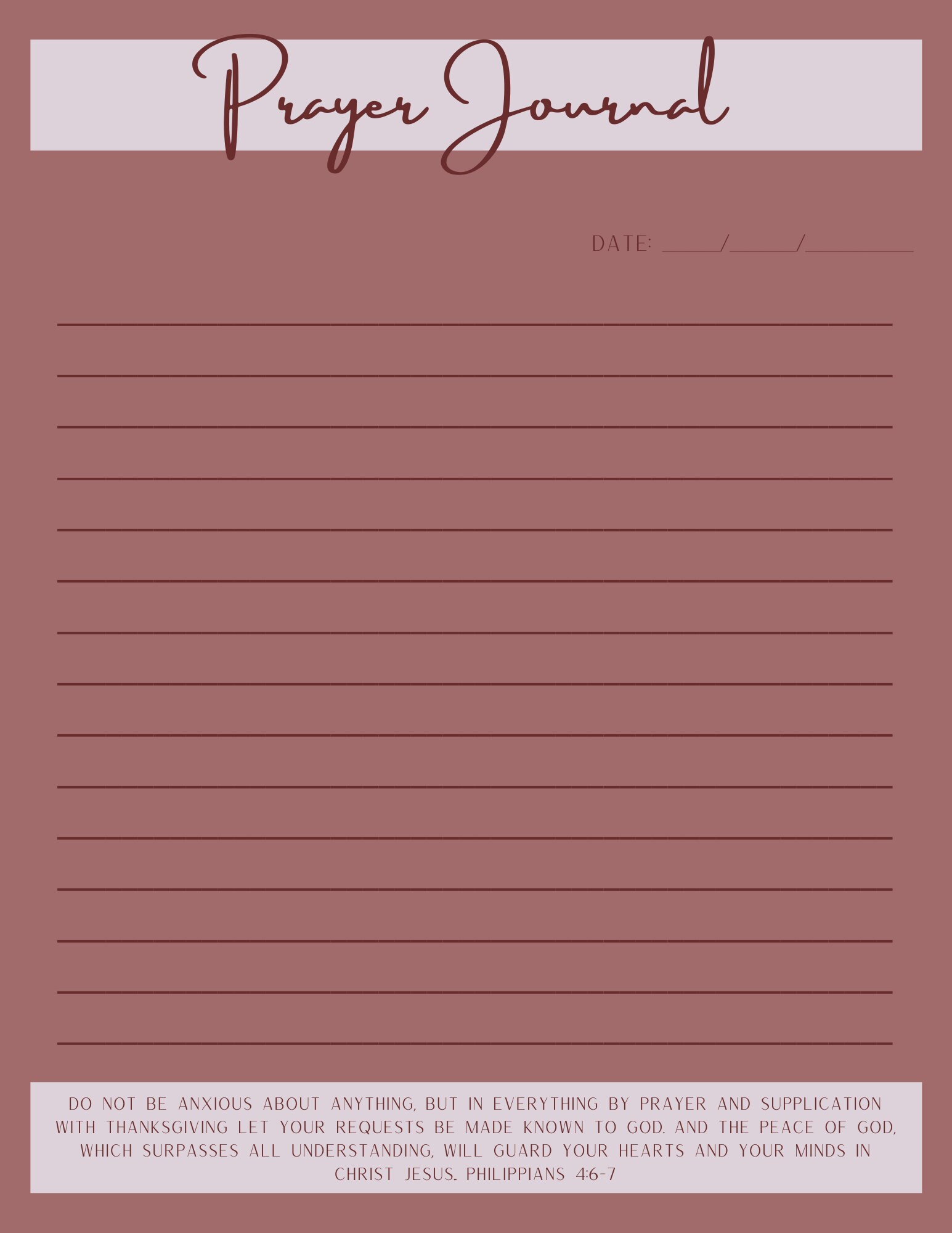 Prayer Journal Bundle: Printable Prayer Request, Praise, Bible Verse ...