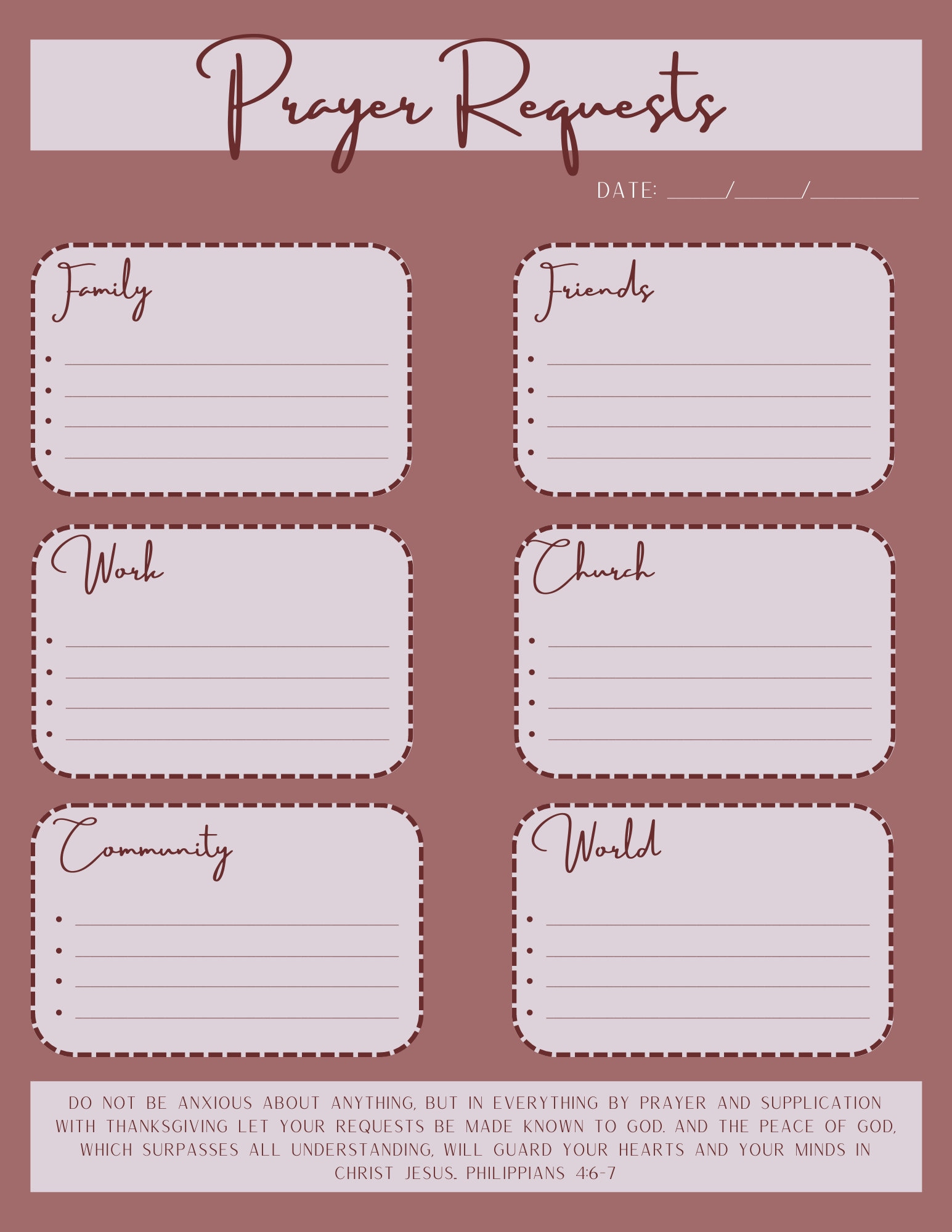 Prayer Journal Bundle: Printable Prayer Request, Praise, Bible Verse ...