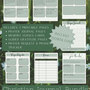 Prayer Journal Bundle: Printable Prayer Request, Praise, Bible Verse ...