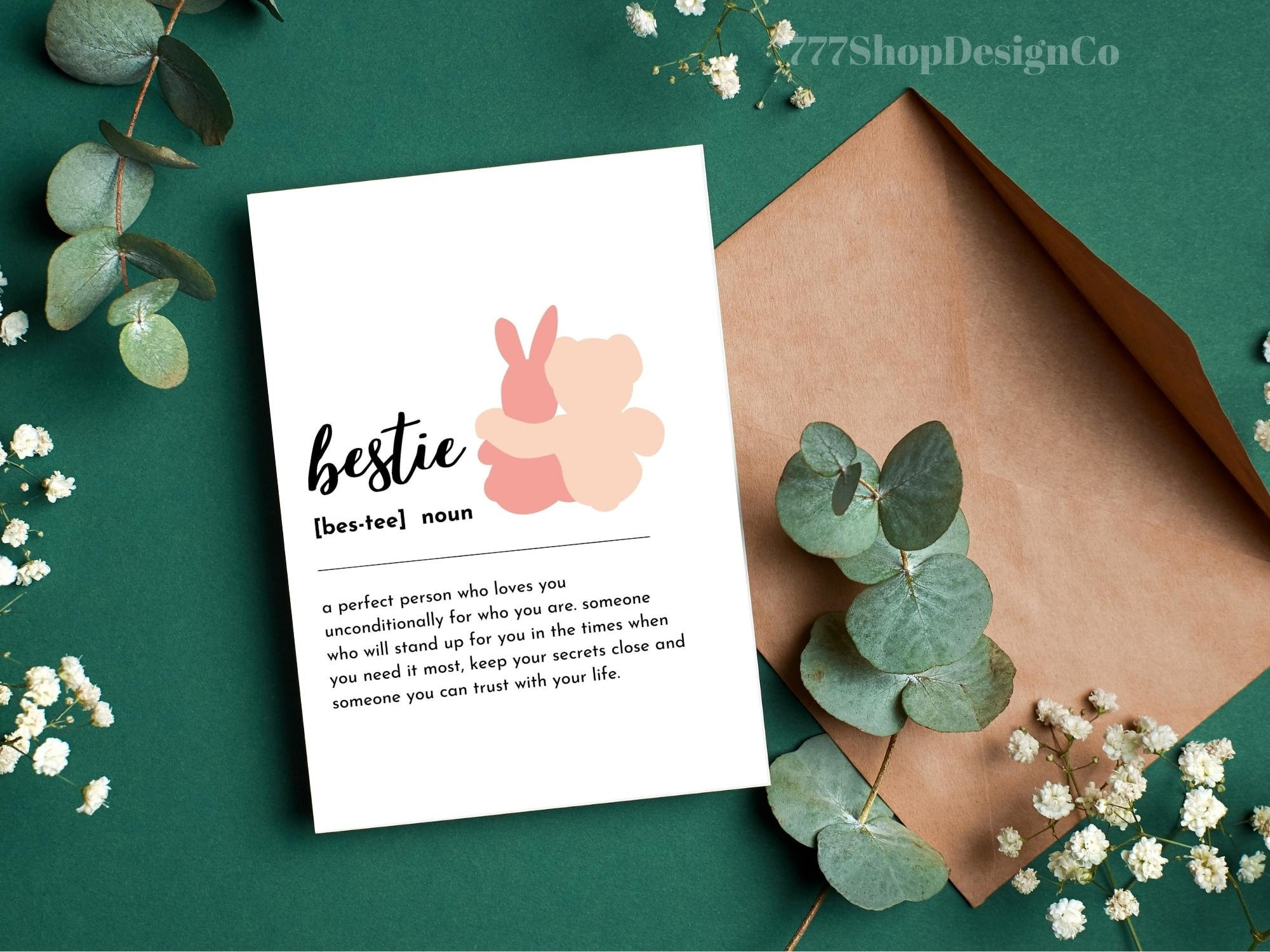 Printable Bestie Greeting Card, Friendship Day Card, Happy Birthday ...