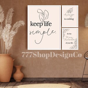 Set of 3 Minimalist Wall Art Motivational Quotes PDF, Modern Digital ...