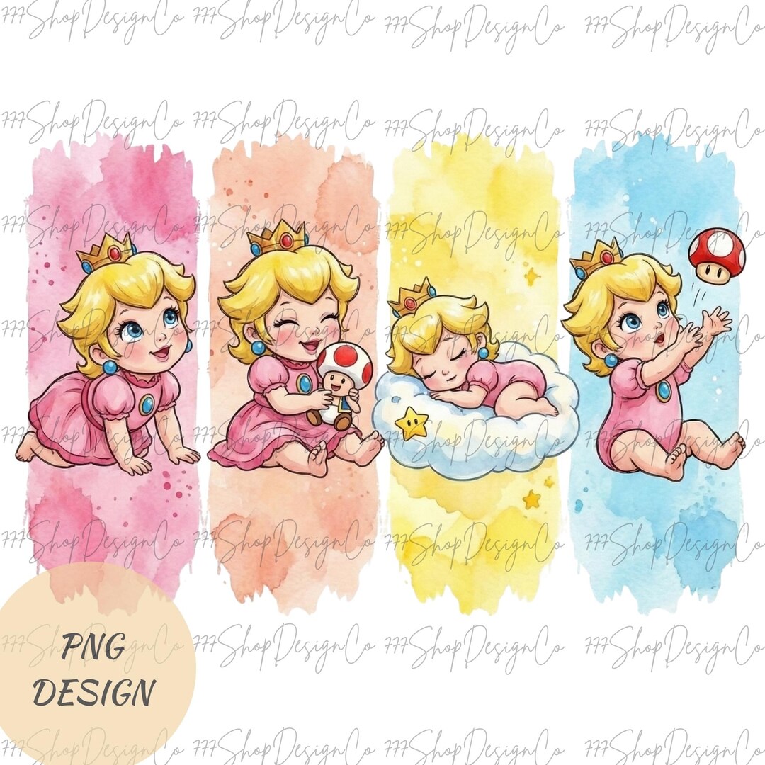 Baby Princess Peach Png, Princess Peach Png, Printable PNG, Cute ...
