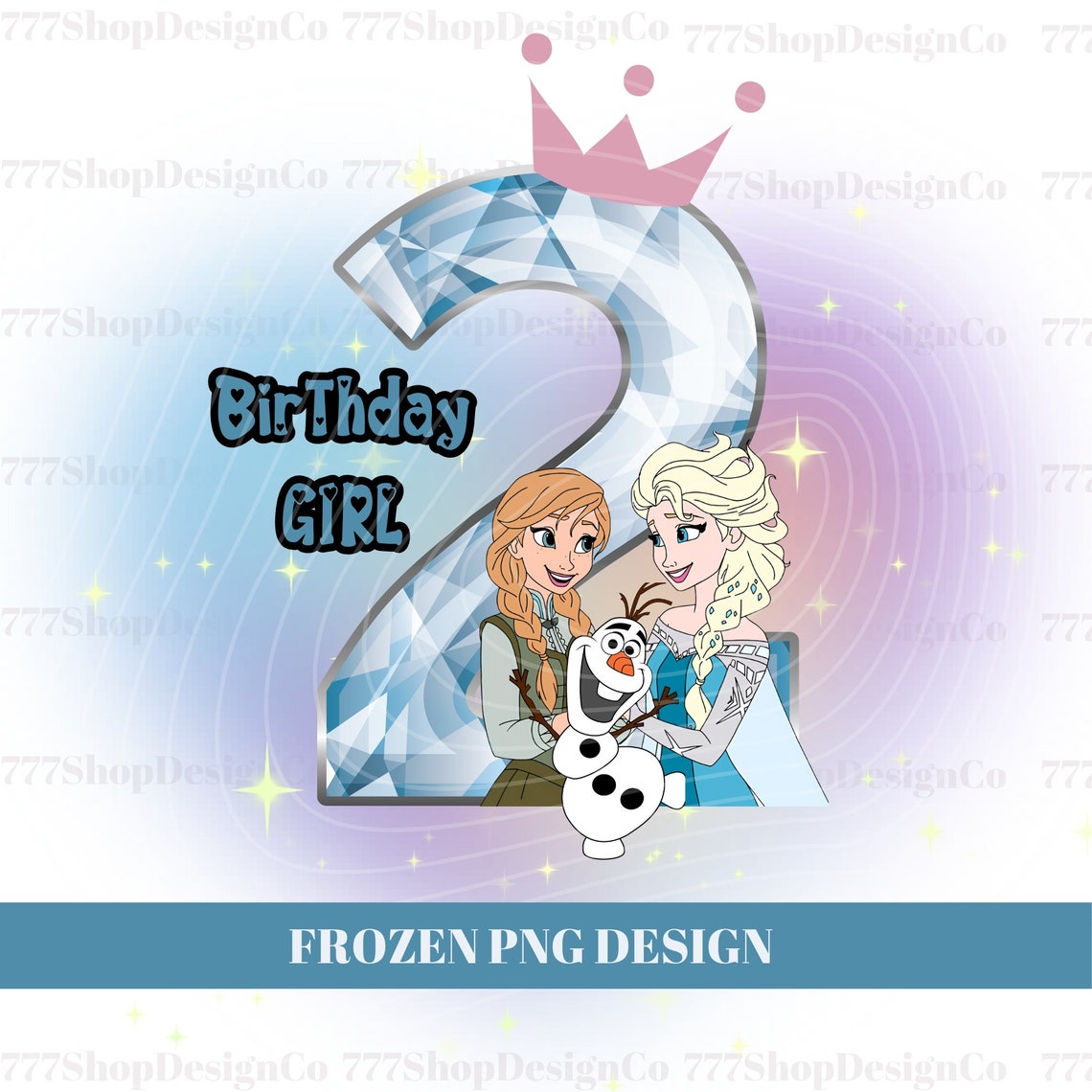 2nd Frozen Birthday PNG, Elsa and Anna Birthday Princess Png, Frozen ...
