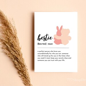 Printable Bestie Greeting Card, Friendship Day Card, Happy Birthday ...