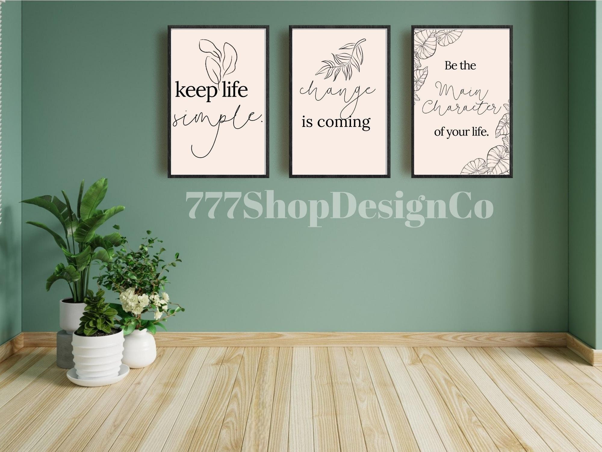 Set of 3 Minimalist Wall Art Motivational Quotes PDF, Modern Digital ...