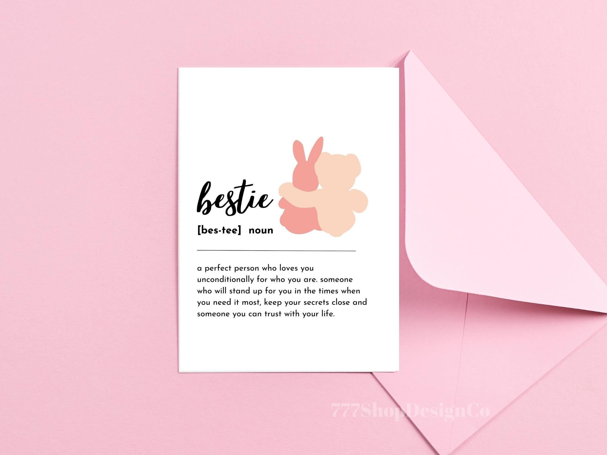 Printable Bestie Greeting Card, Friendship Day Card, Happy Birthday ...