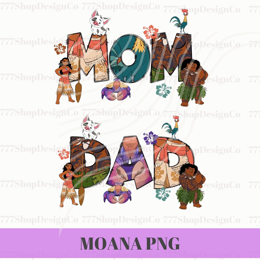 Moana Mom Png, Dad Png,moana 2 PNG, Princess Moana Mouse Head Png ...