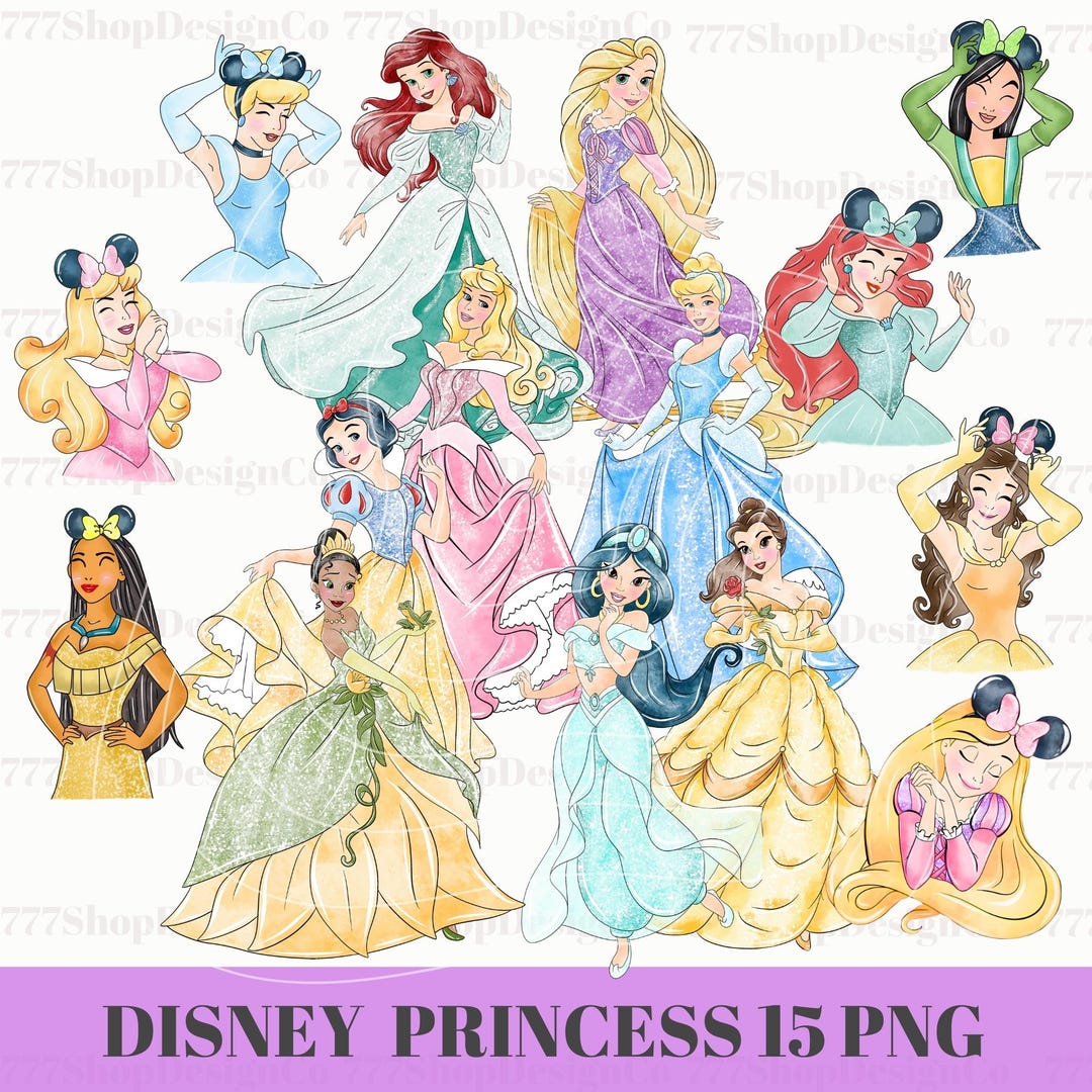 All Princess PNG Bundle, Princesses Watercolour Bundle , Princess Png ...