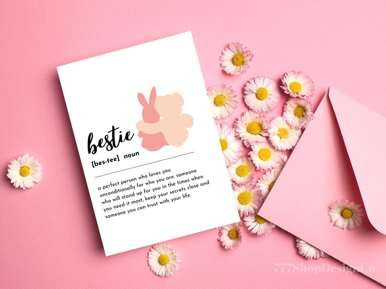 Printable Bestie Greeting Card, Friendship Day Card, Happy Birthday ...