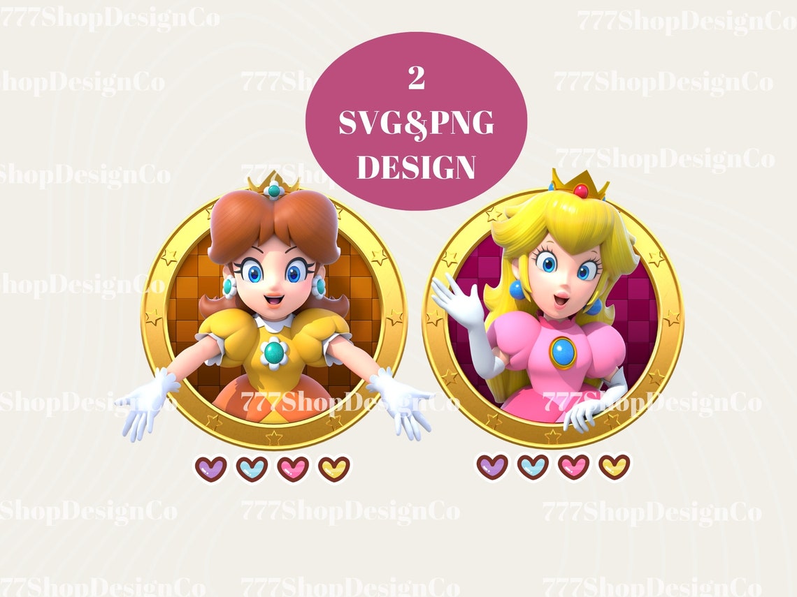 Princess Peach Png, Princess Daisy Png, Princess Peach Svg, Printable ...