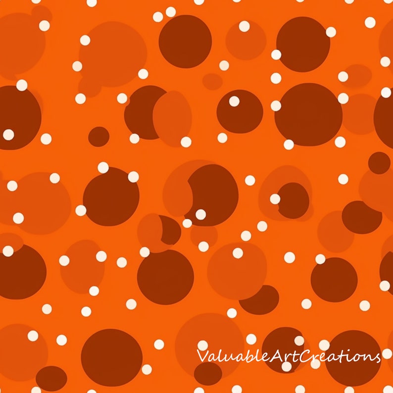 Burnt Orange Polka Dot, Seamless Pattern, Halloween, Polka, Digital ...