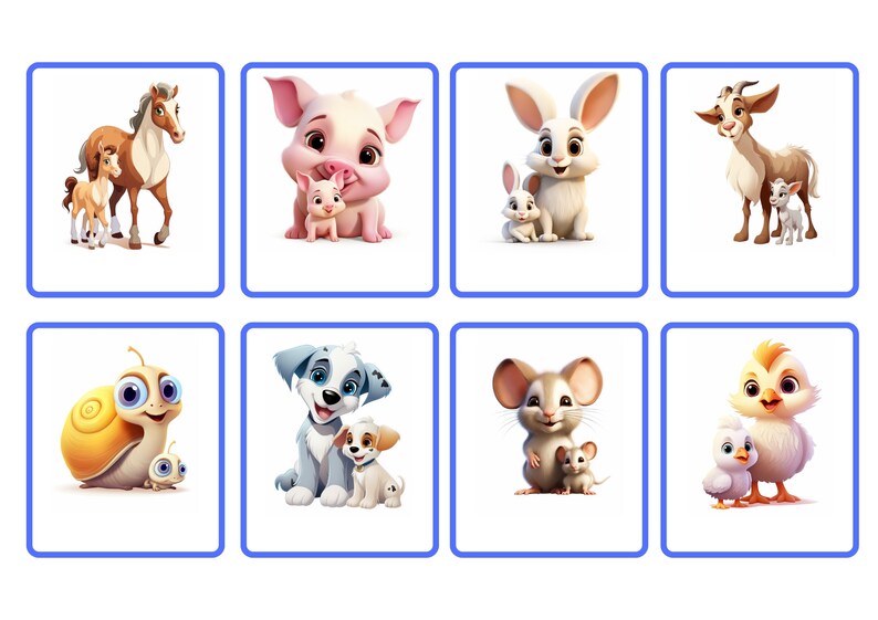 FARM Animals Flash Cards With FREE Coloring Book Montessori Cards Flash ...