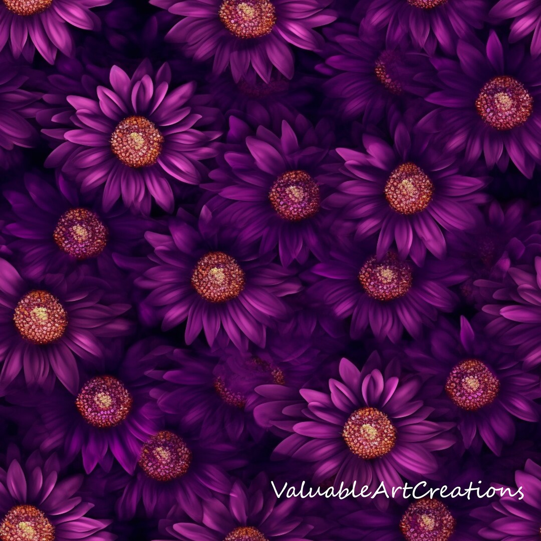 Purple Daisy Floral Beautiful Pattern Digital Pattern - Etsy