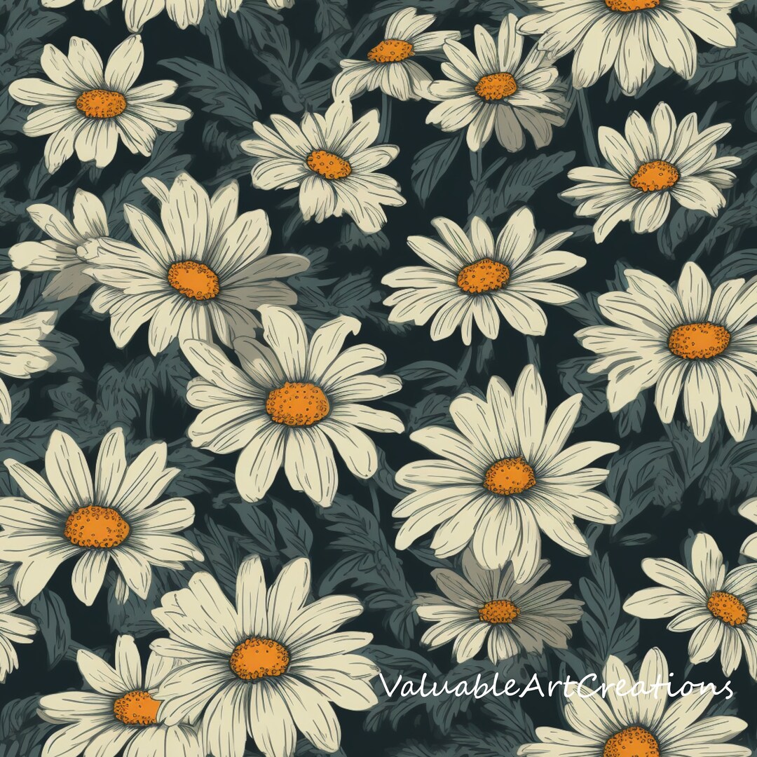 Retro Daisy Pattern Vintage Daisies Beautiful Pattern - Etsy