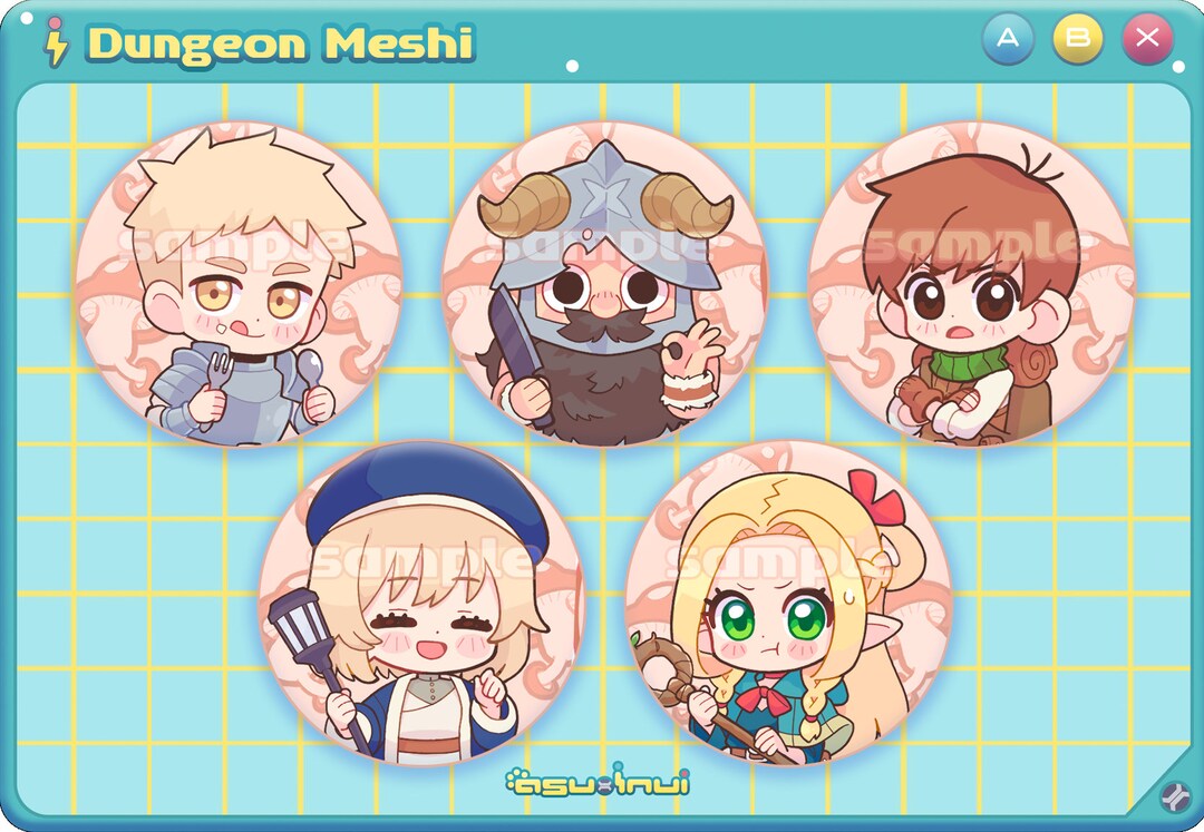 Dungeon Meshi Buttons - Etsy