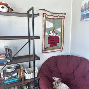 Snoopy on His Doghouse Crocheted Tapestry ***made-to-order*** - Etsy