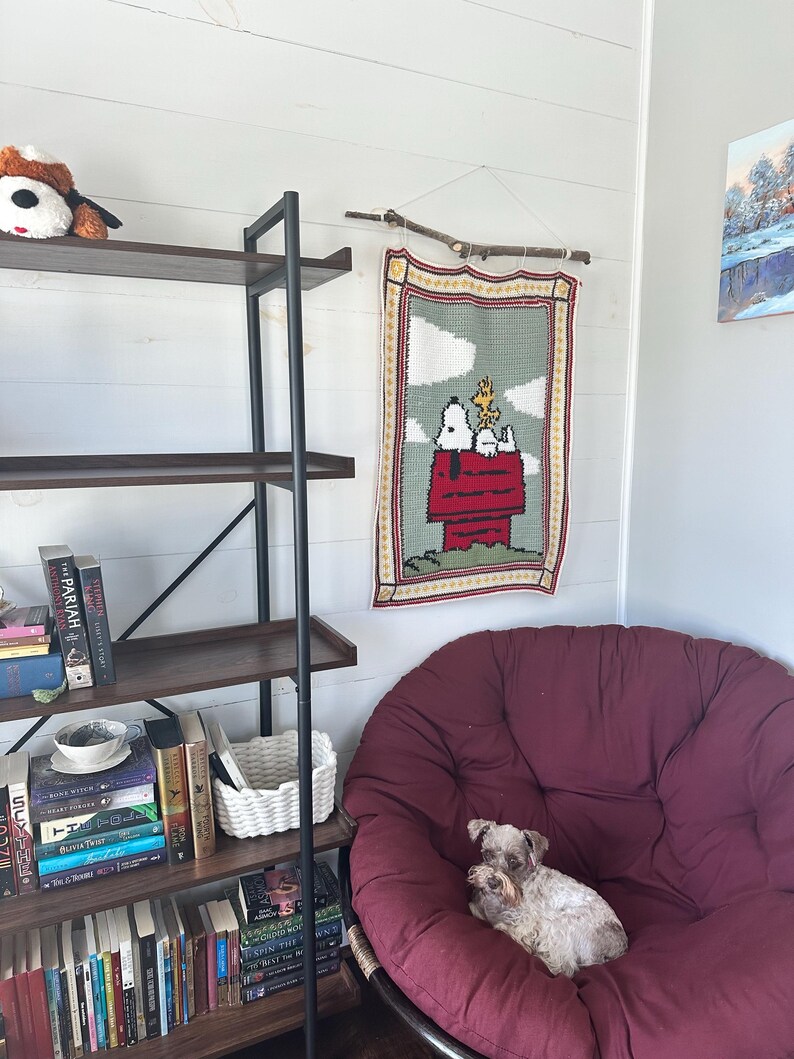 Snoopy on His Doghouse Crocheted Tapestry ***made-to-order*** - Etsy