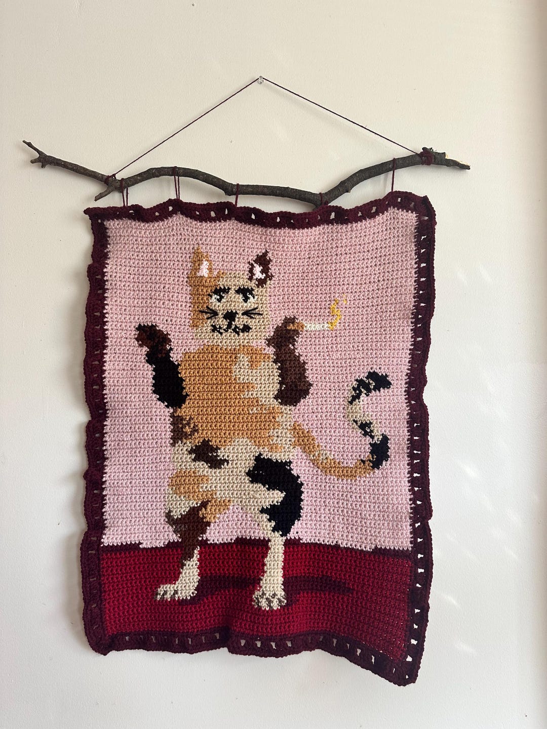 Marlboro Cat Crocheted Tapestry - Etsy