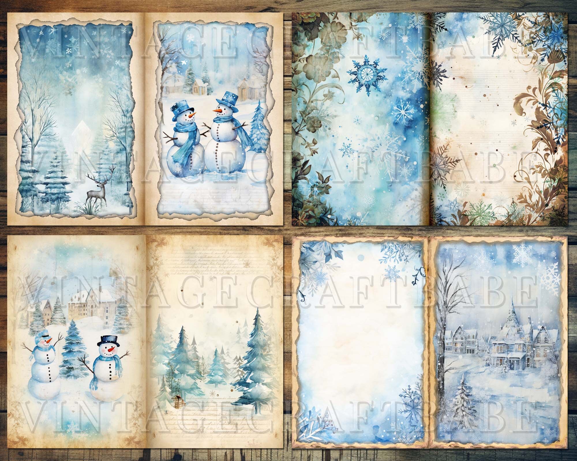18 Winter Wonderland Junk Journal Pages, Digital Download, Pumpkin ...