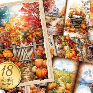 18 Comfy Autumn Junk Journal Pages, Digital Download, Pumpkin Scrap ...