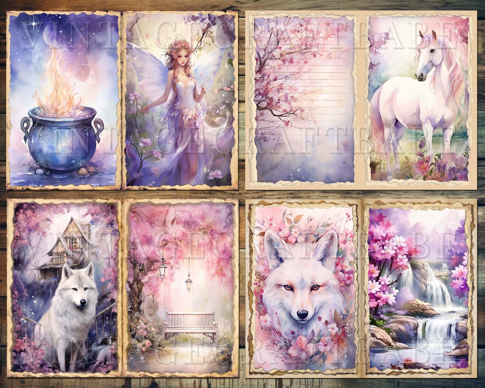 18 Enchantment Junk Journal Pages Digital Download Scrap - Etsy