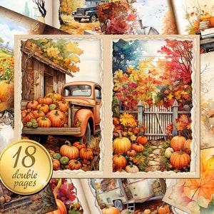 18 Comfy Autumn Junk Journal Pages, Digital Download, Pumpkin Scrap ...