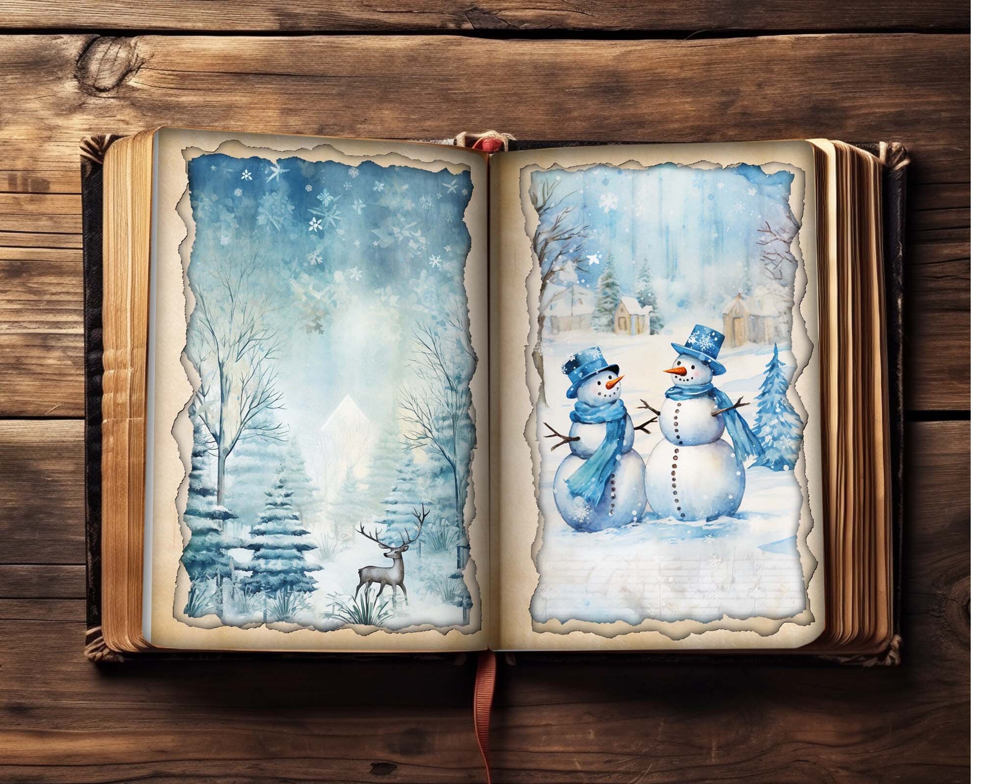 18 Winter Wonderland Junk Journal Pages, Digital Download, Pumpkin ...