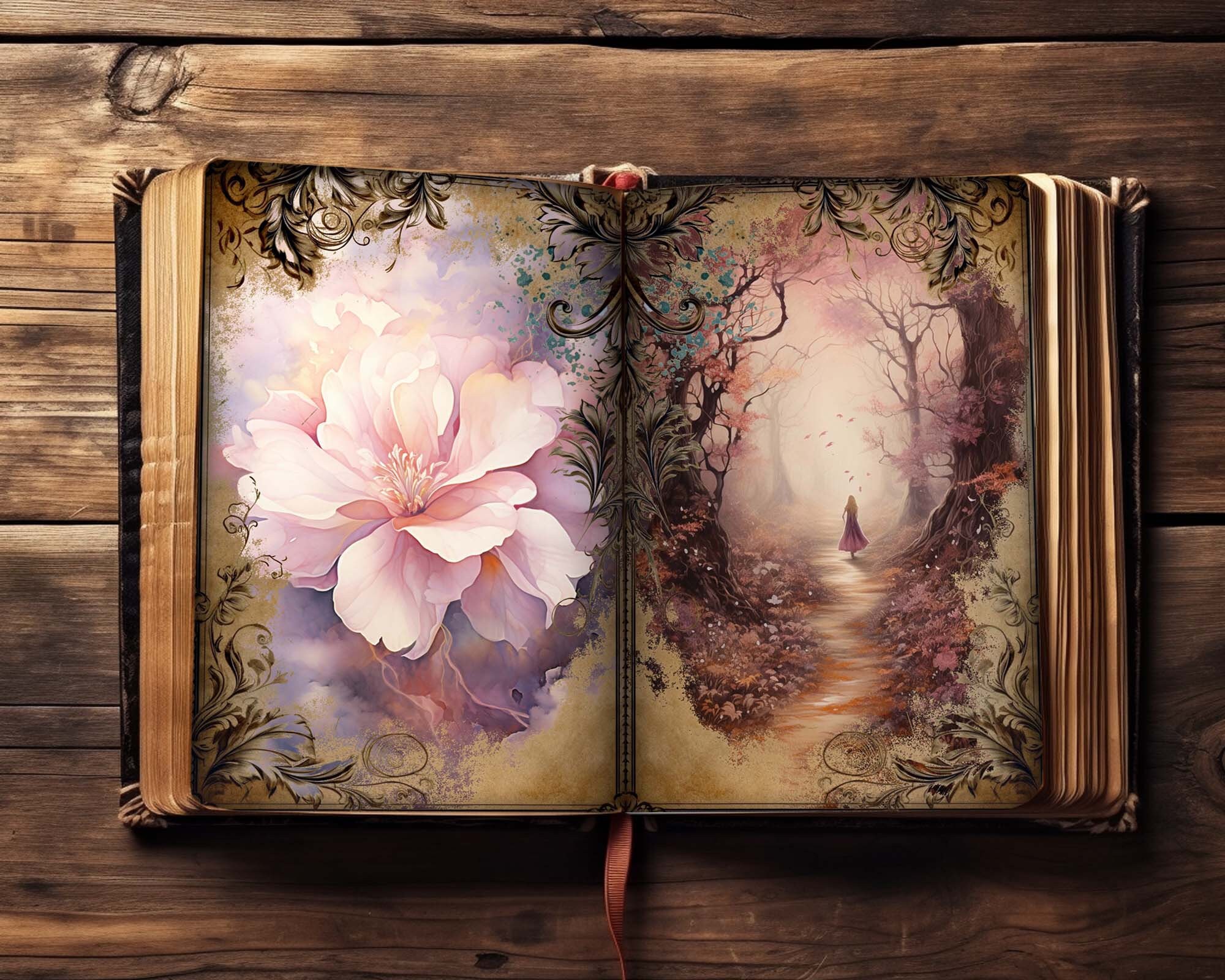 18 Page Pink Aesthetic Junk Journal Pages, Digital Download, Scrap Book ...