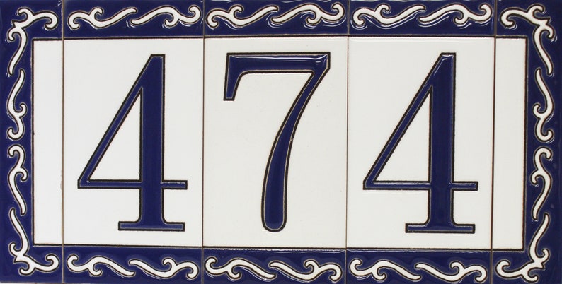 SPANISH Style Hand Created Hand Painted Ceramic House Numbers, Address ...