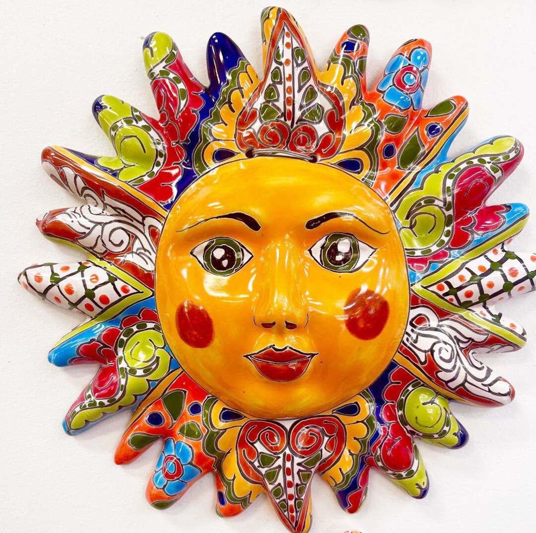 Beautiful 12 Talavera Sun Face Mexican Talavera Pottery - Etsy