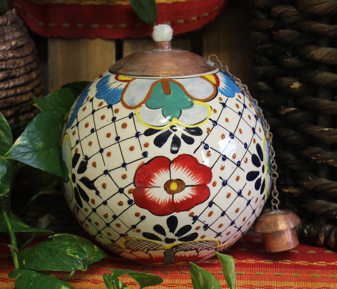 RARE Unique Handmade Hand Painted Ceramic Torch, Patio Outdoor Indoor ...