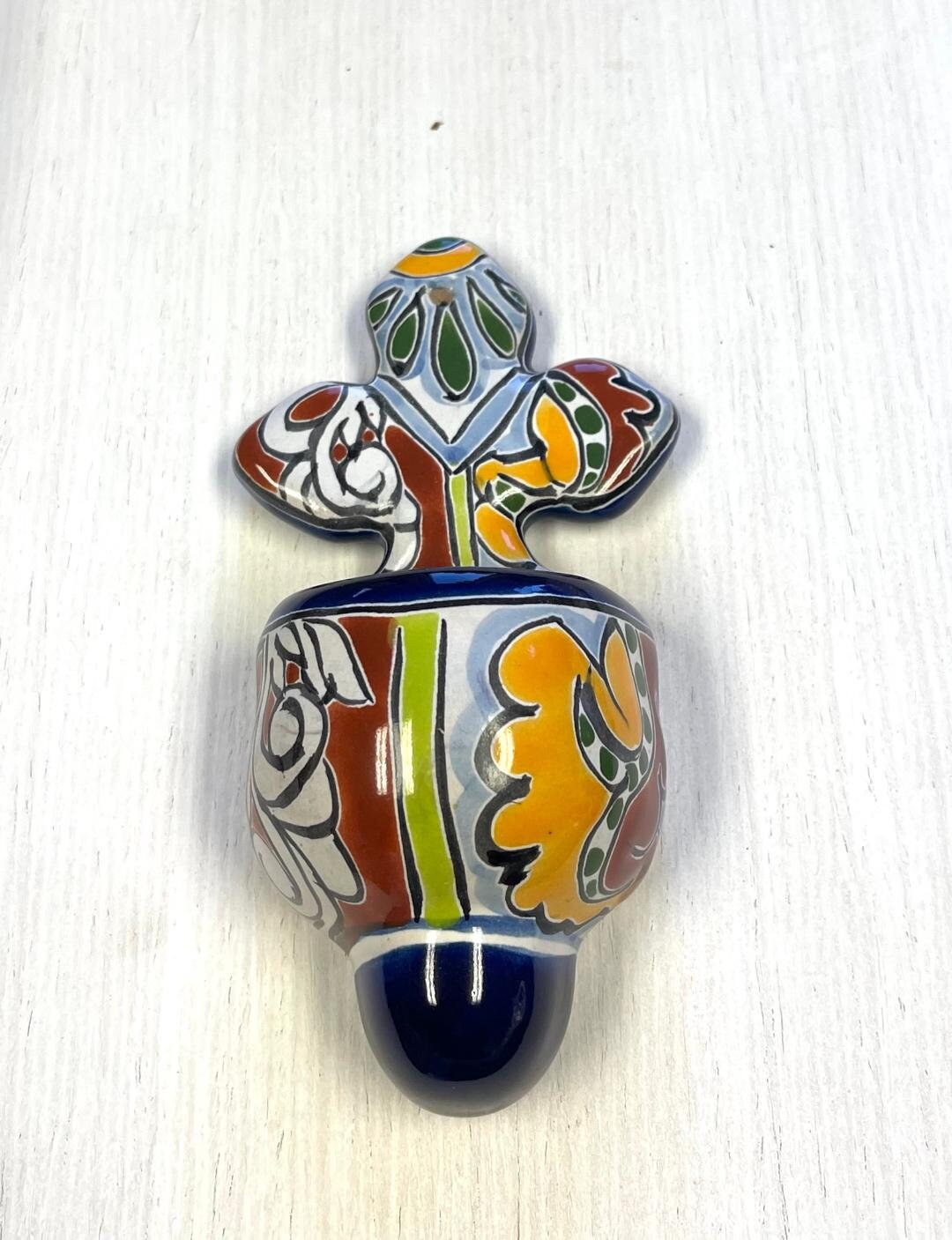 RARE Small Holy Water Font, Talavera Holy Water Font, Religious Font ...