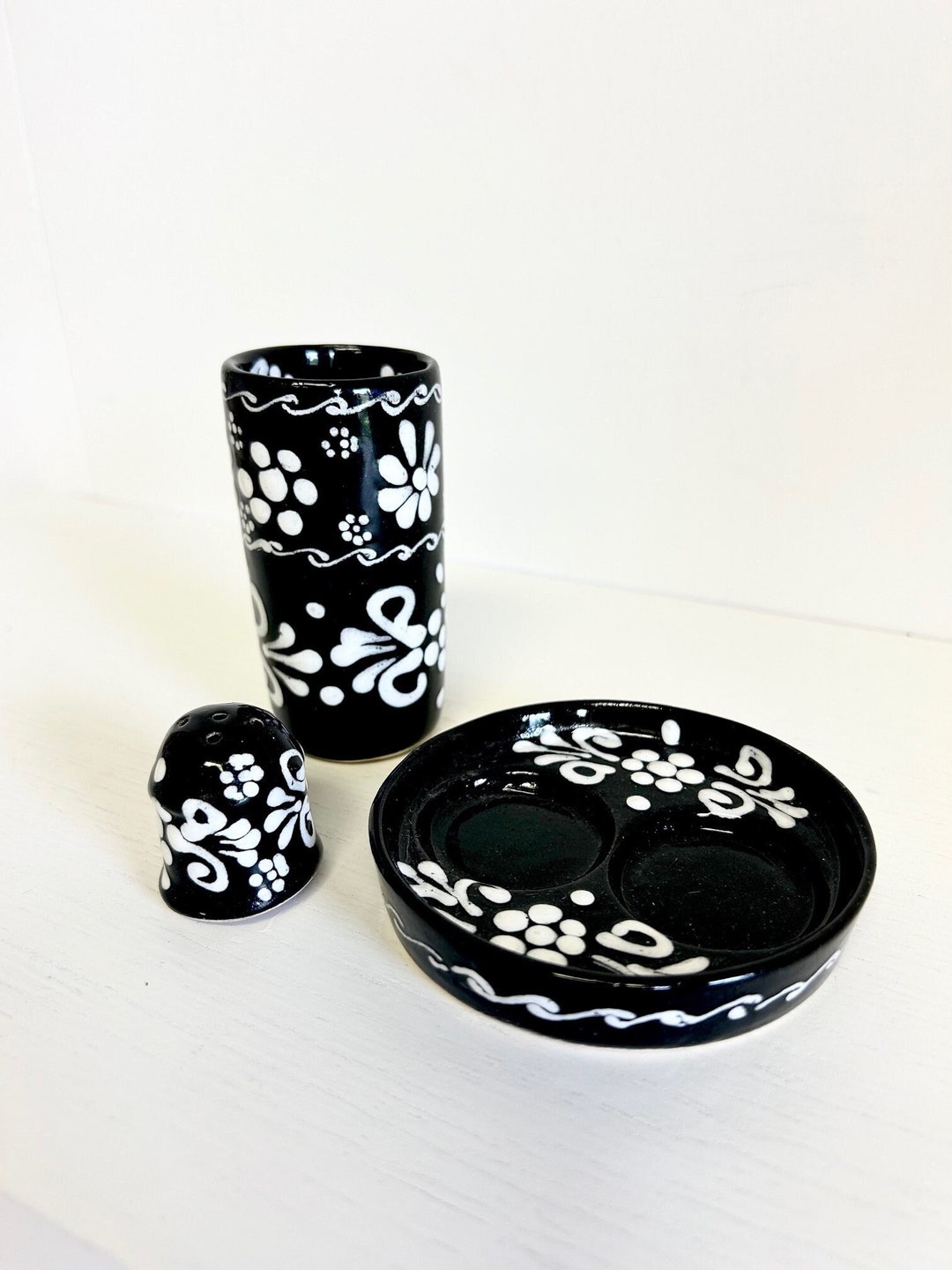 Rare Ceramic Tequila Shot SET Handmade Handpainted Shot Glass Set ...