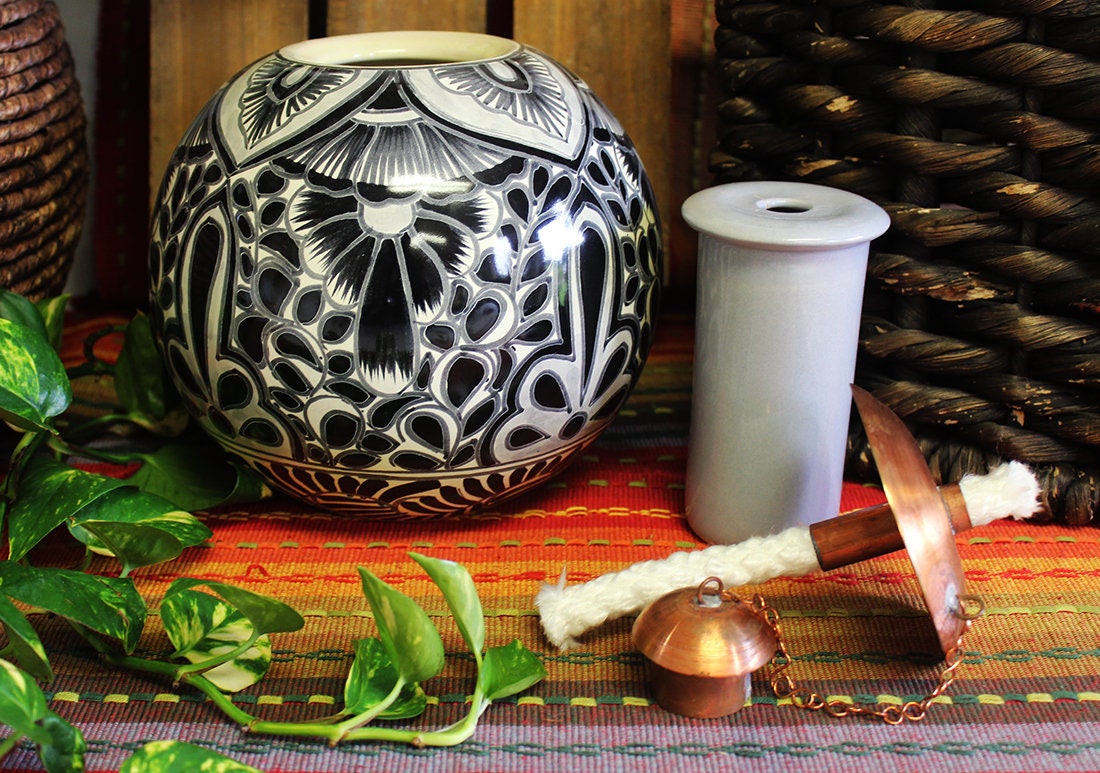 RARE Handmade Hand Painted Ceramic Torch Patio Outdoor Indoor - Etsy