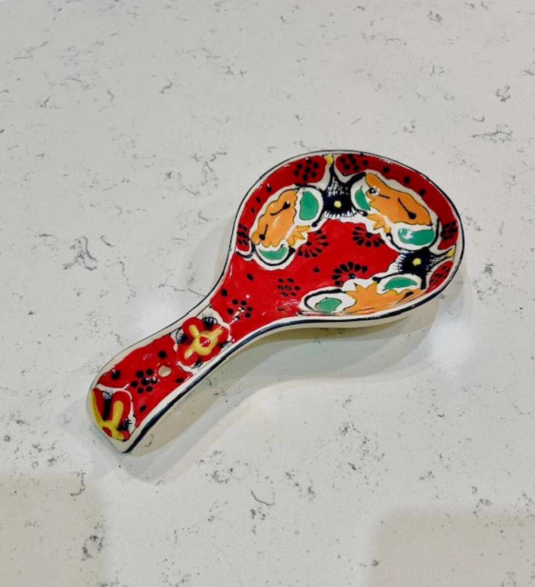 RARE Talavera Pottery Hand Painted Ceramic Spoon Rest Spanish Hand ...