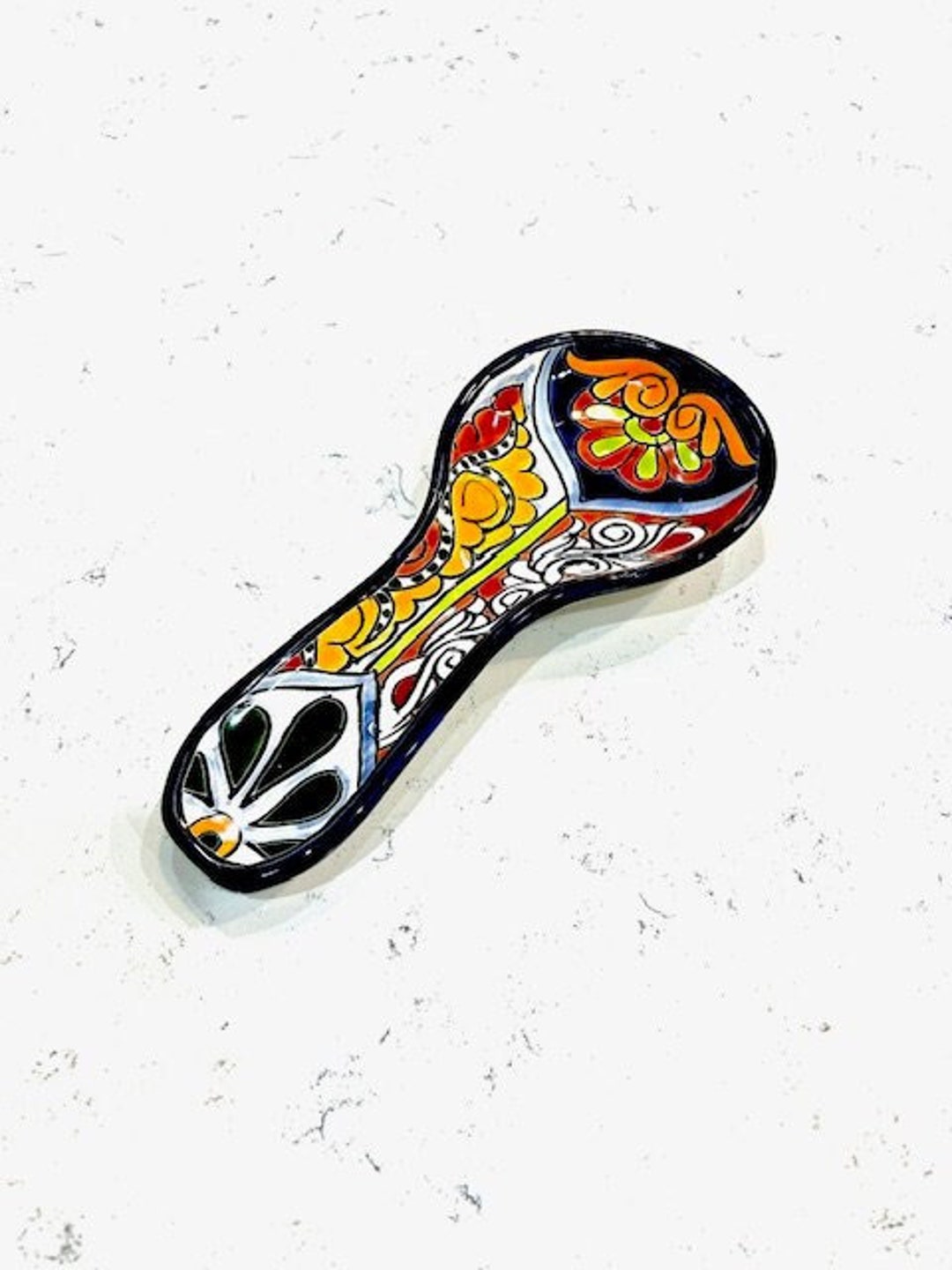 RARE Talavera Pottery Hand Painted Ceramic Spoon Rest Spanish Hand ...