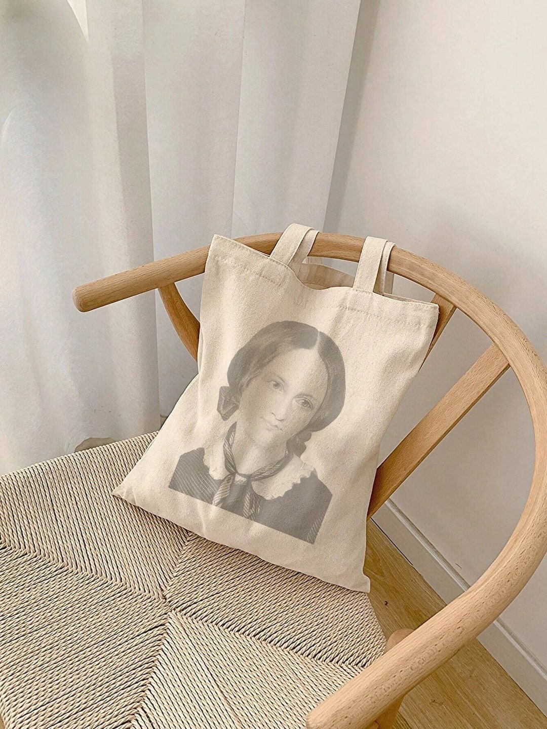Emily Bronte Tote Bag / Gift for Bookworm / Book Bag for Library ...