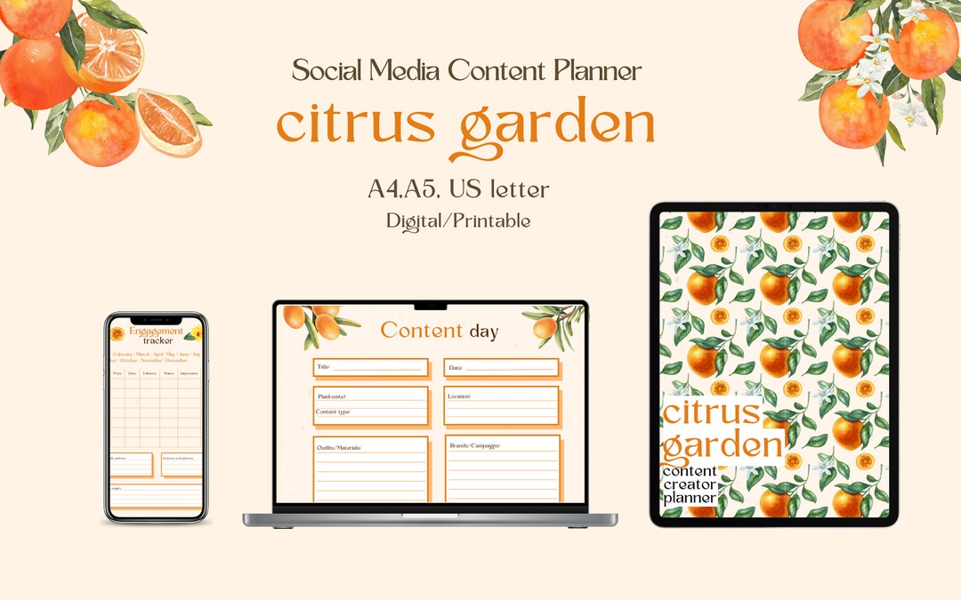 Citrus Garden Digital Content Creator Planner | Digital Planner | Good ...