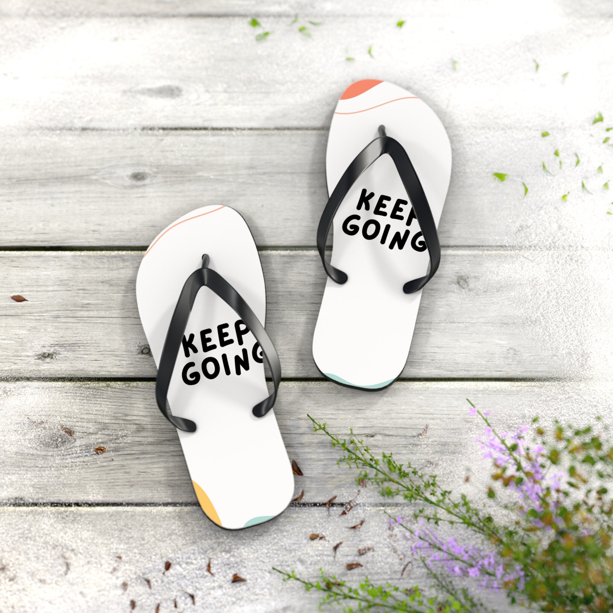 Keep Going: Inspirational Flip-flops for Every Step - Etsy