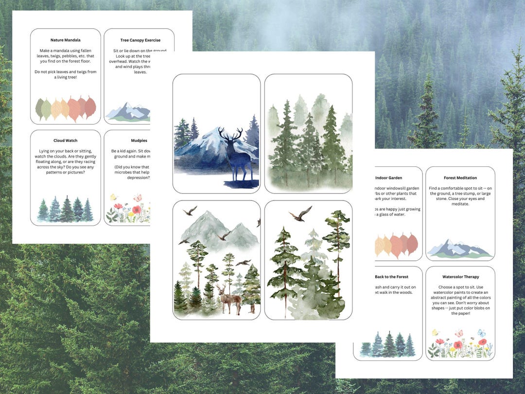 Forest Bathing Invitation Cards, Shinrin-yoku Cards, Nature Inspired ...