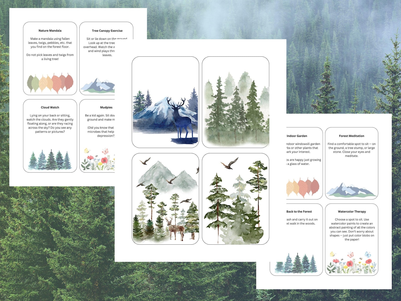 Forest Bathing Invitation Cards, Shinrin-yoku Cards, Nature Inspired ...