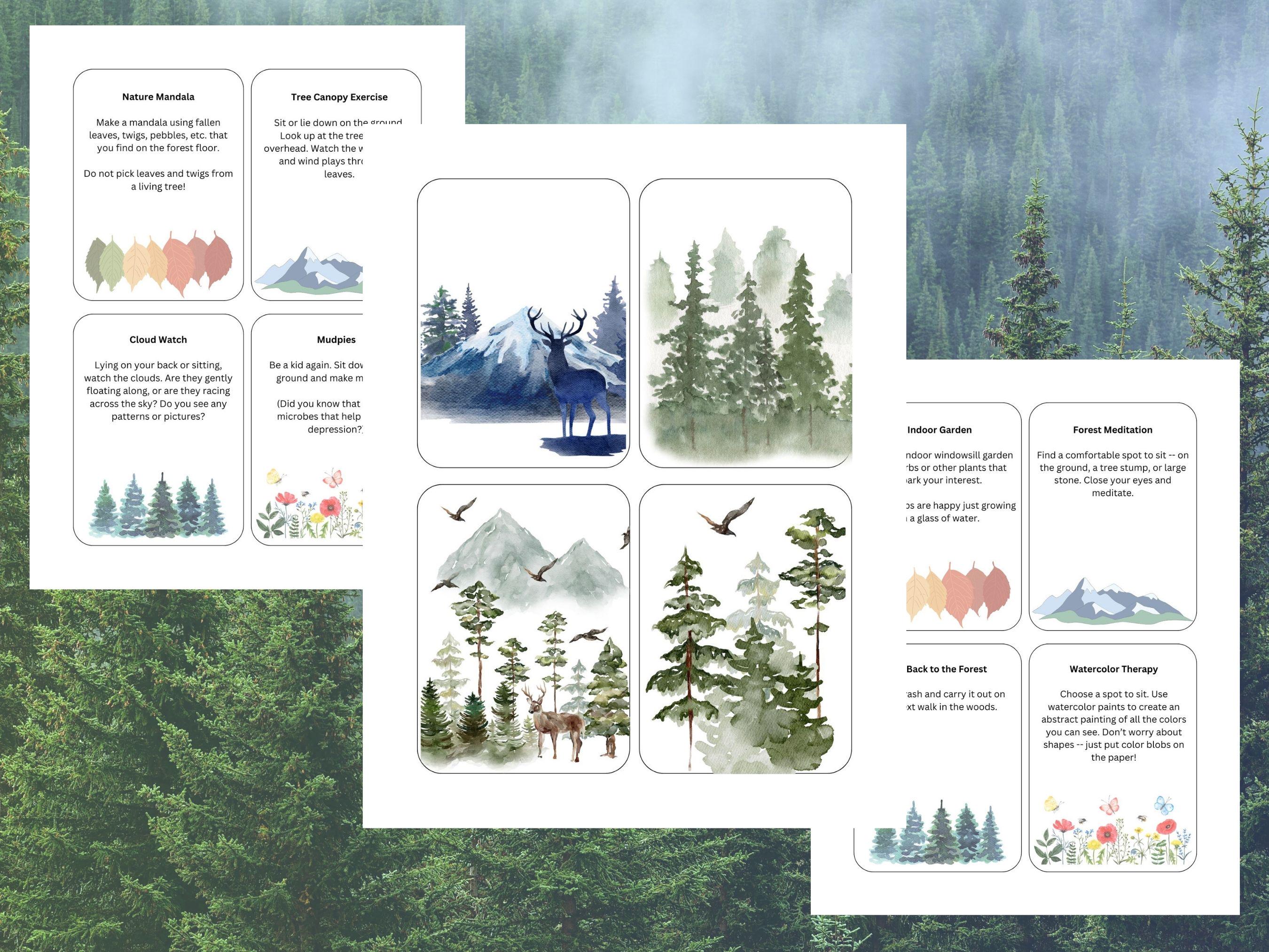 Forest Bathing Invitation Cards, Shinrin-yoku Cards, Nature Inspired ...