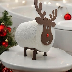 Reindeer Toilet Paper Roll Holder- Christmas Bathroom Decor, Toilet ...