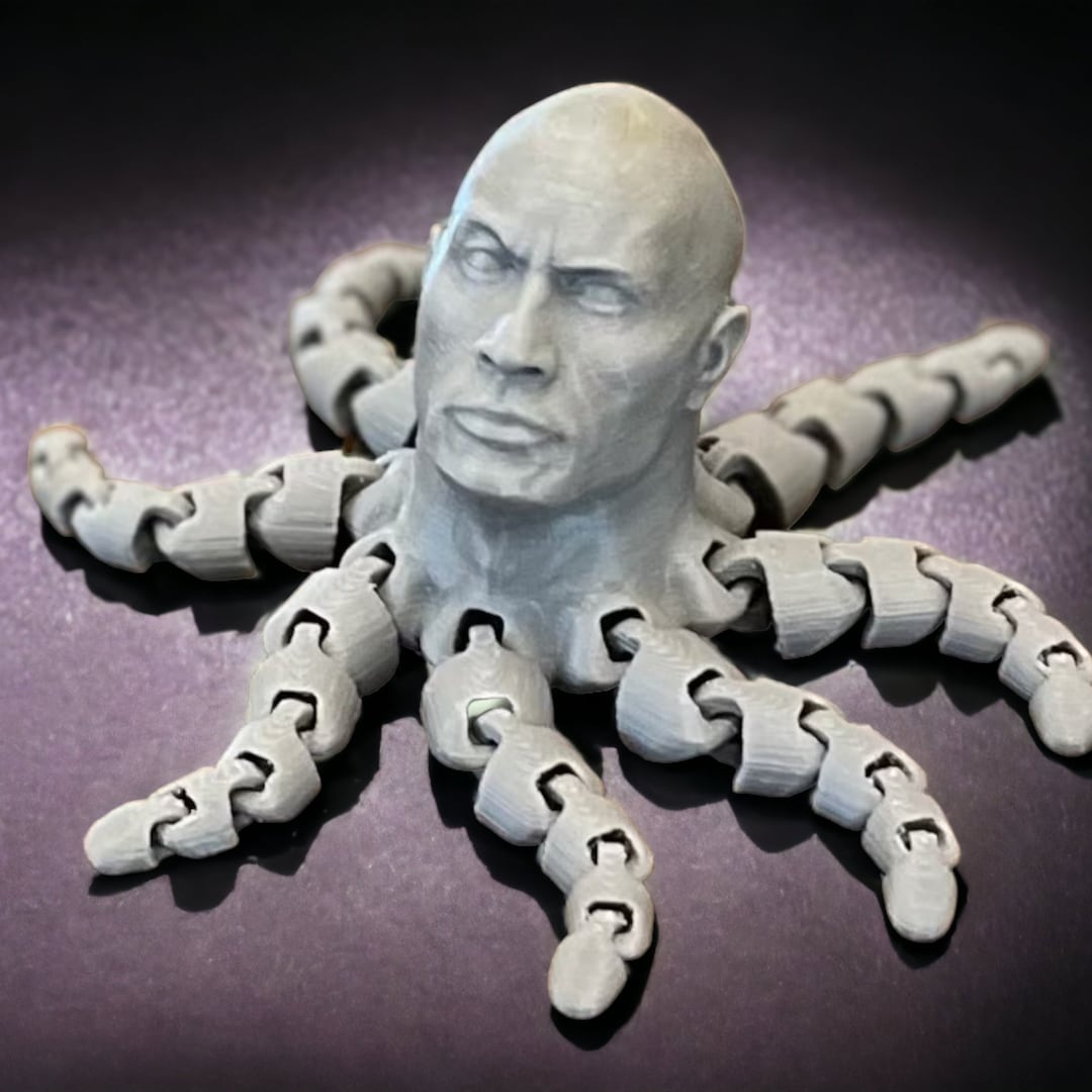 3D Printed Rocktopus, the Rock, Articulated Fidget, Dwayne Johnson ...